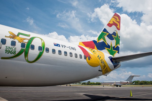 Cayman Airways - Cayman Airways fleet branded with 50th anniversary logo
